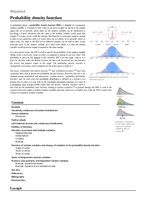 (PDF) Probability density function