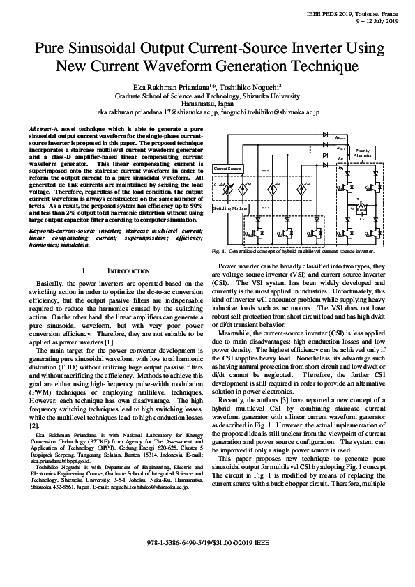(PDF) Pure Sinusoidal Output Current-Source Inverter Using New Current Waveform Generation Technique