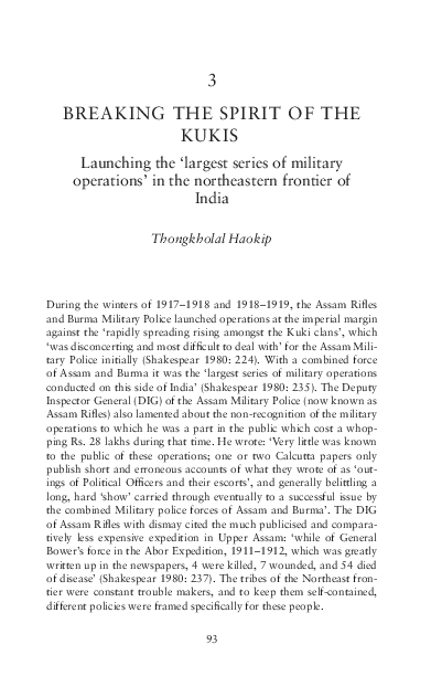 (PDF) Breaking the spirit of the Kukis: launching the 'largest series ...
