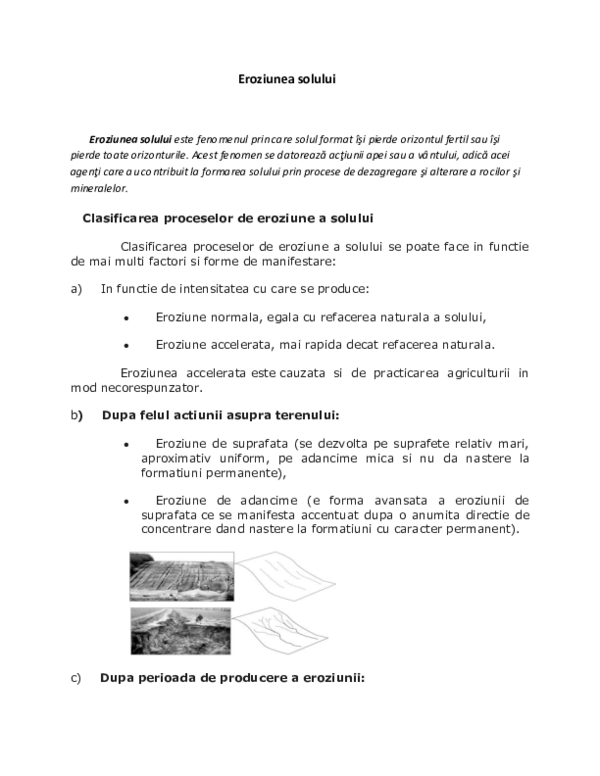 (DOC) Eroziunea solului