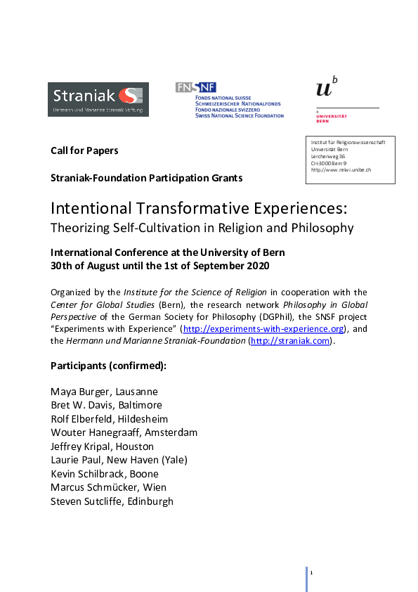 (PDF) Intentional Transformative Experiences: Theorizing Self-Cultivation in Religion and ...