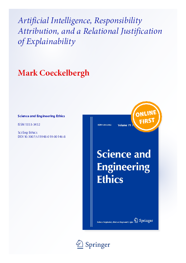 (PDF) Artificial Intelligence, Responsibility Attribution, and a Relational Justification of ...