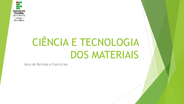 Pdf Ciência E Tecnologia Dos Materiais Aula De Revisão E Exercícios