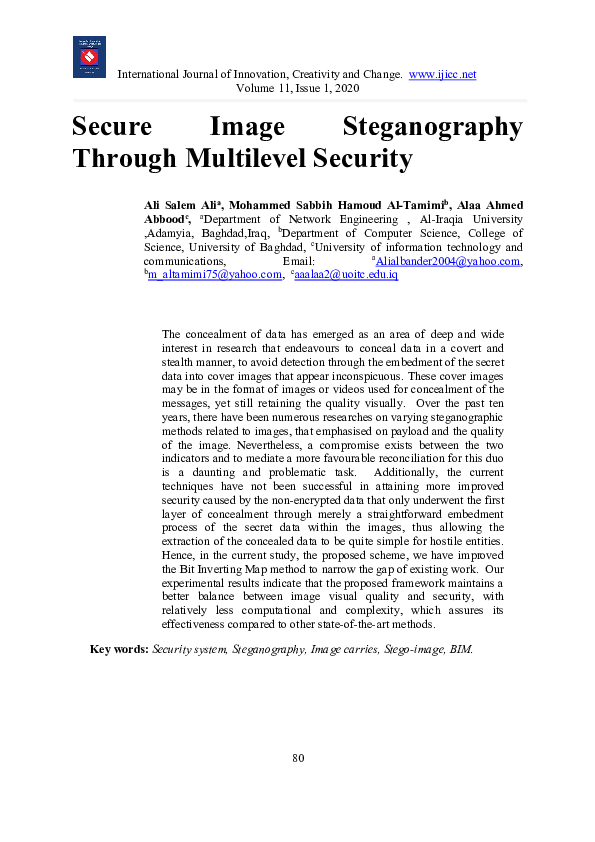 Pdf Secure Image Steganography Through Multilevel Security