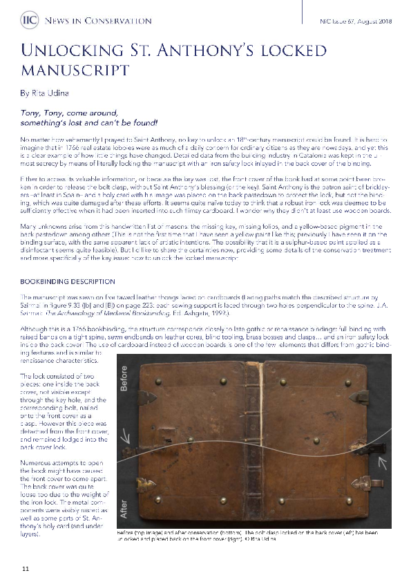 (PDF) Unlocking St. Anthony’s locked manuscript