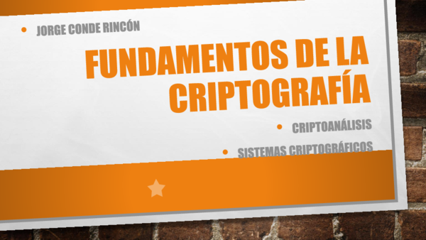 (PPT) Fundamentos de la criptografía