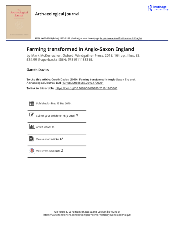 (PDF) Farming transformed in Anglo-Saxon England