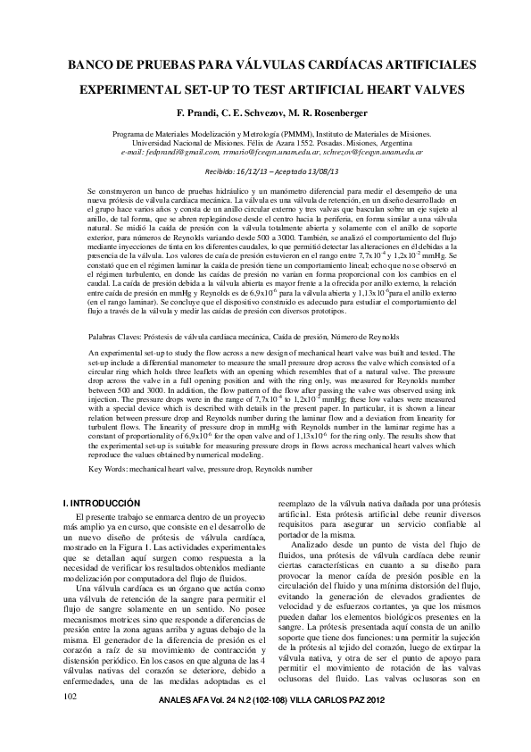 (PDF) BANCO DE PRUEBAS PARA VÁLVULAS CARDÍACAS ARTIFICIALES ...