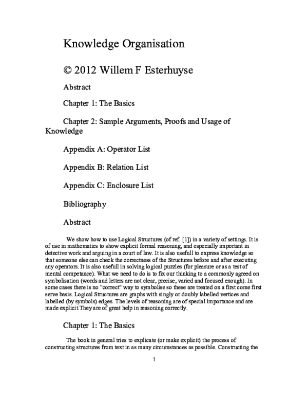 (PDF) Knowledge Organisation