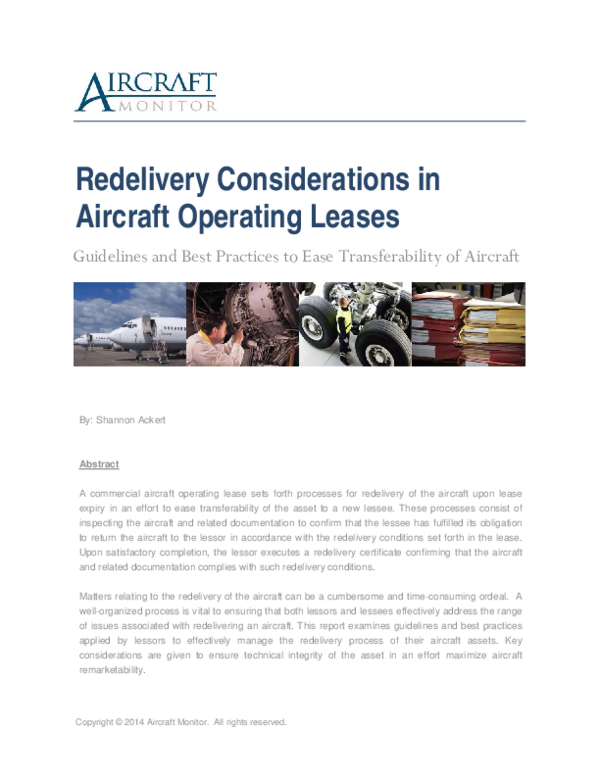 (PDF) Redelivery Considerations in Aircraft Operating Leases Guidelines ...
