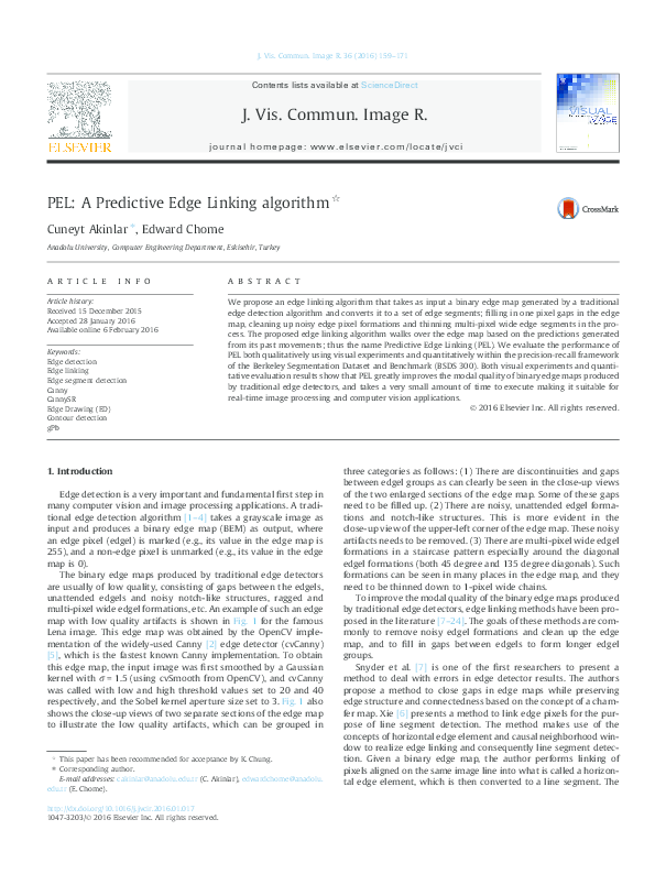 Pdf Pel A Predictive Edge Linking Algorithm