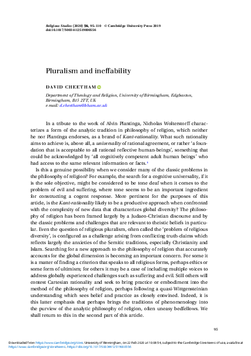 (PDF) Pluralism and ineffability