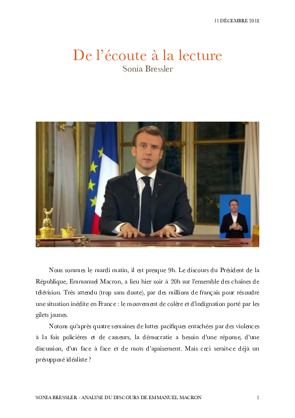 (PDF) De l'écoute à la lecture