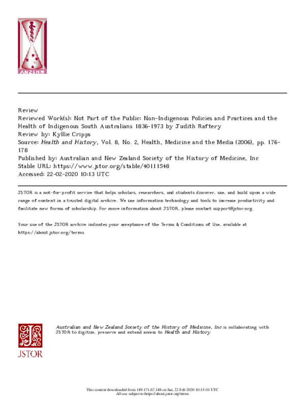 (PDF) Book Review Not Part of the Public | Kyllie Cripps - Academia.edu