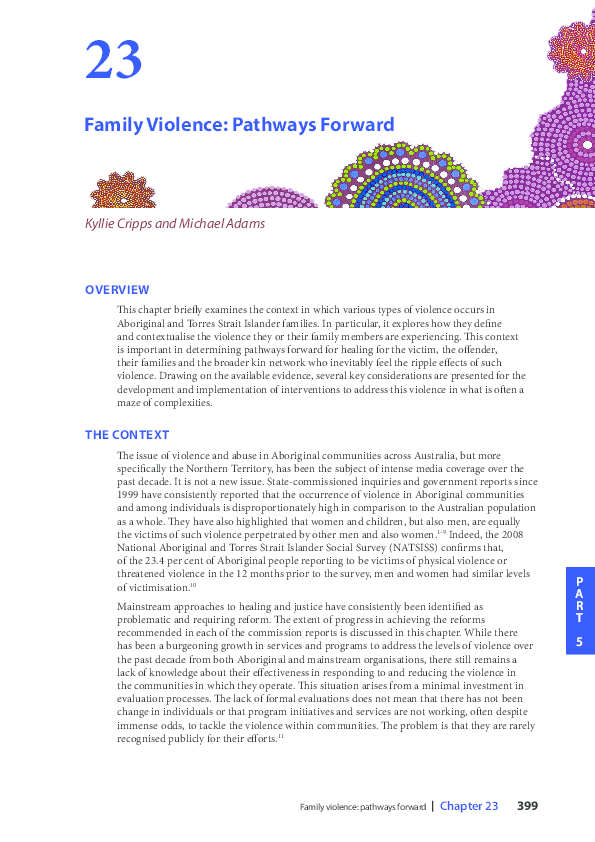 (PDF) Chapter 23 Indigenous Family Violence: Pathways Forward in Walker ...