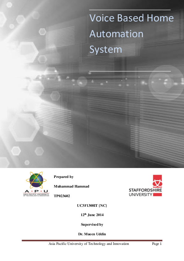 (DOC) Voice Based Home Automation System