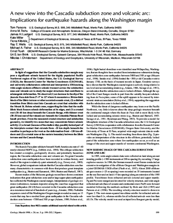 (PDF) A new view into the Cascadia subduction zone and volcanic arc ...