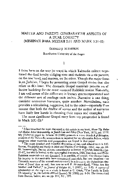 (PDF) Gerald J. Blidstein, “Master and Parent: Comparative Aspects of a ...