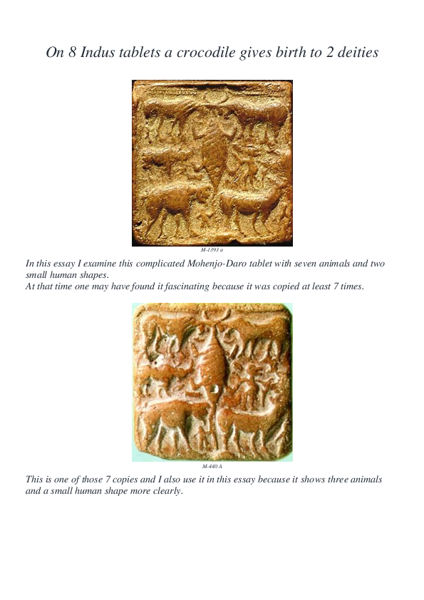 (PDF) On 8 Indus tablets a crocodile gives birth to 2 deities