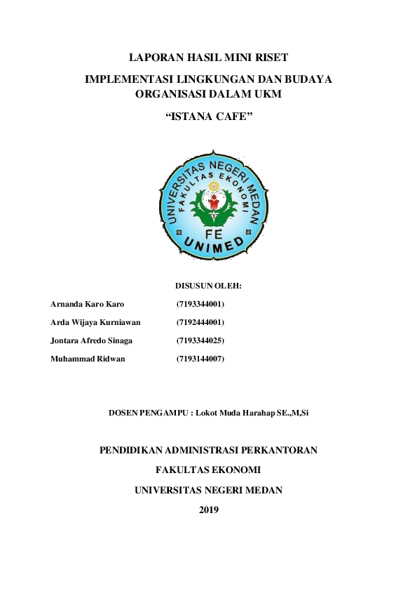 (DOC) LAPORAN HASIL MINI RISET "ISTANA CAFE"