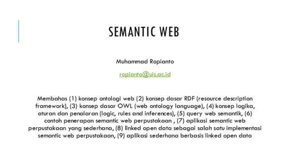 (PDF) SEMANTIC WEB (PDF) SEMANTIC WEB