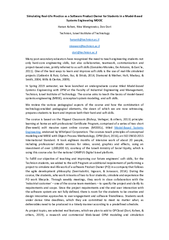 (PDF) Simulating Real-Life Practice as a Software Product Owner for ...