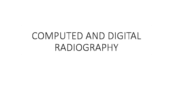 (PPT) COMPUTED AND DIGITAL RADIOGRAPHY