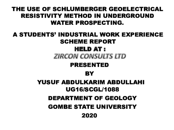 (PPT) The Use of Schlumberger Geoelectrical Resistivity Method in ...