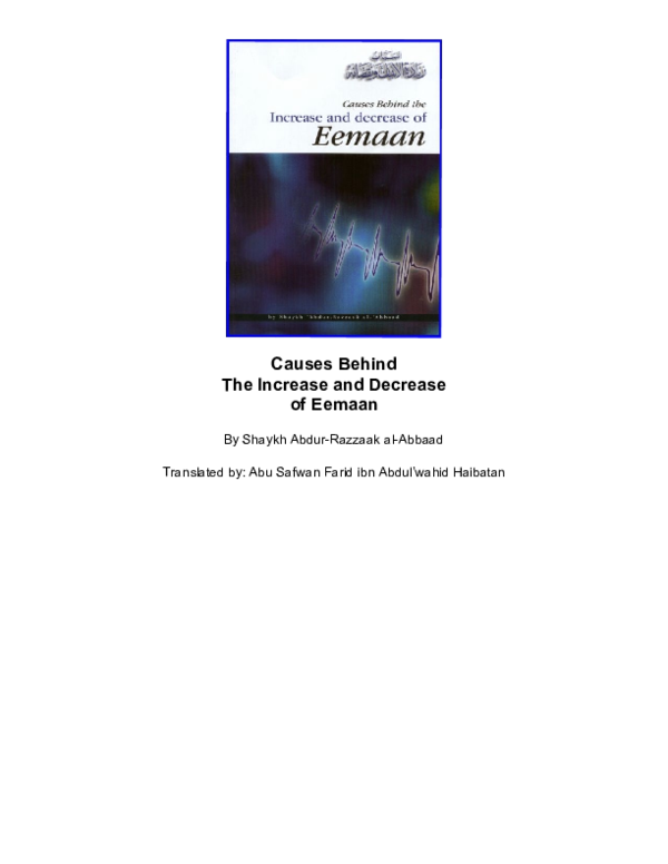 (PDF) CAUSES BEHIND THE INCREASE AND DECREASE OF IMAN