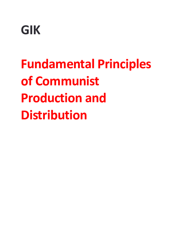 (PDF) GIK Fundamental Principles of Communist Production and Distribution