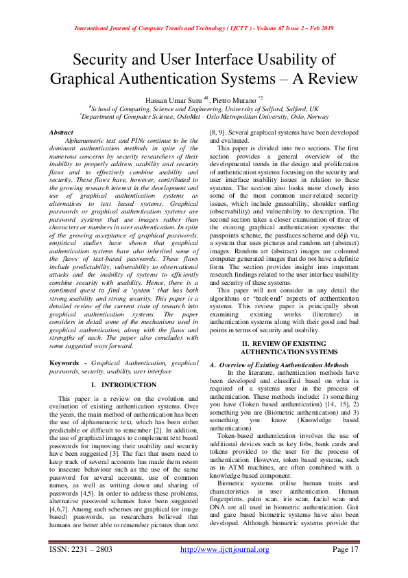 (PDF) Security and User Interface Usability of Graphical Authentication ...