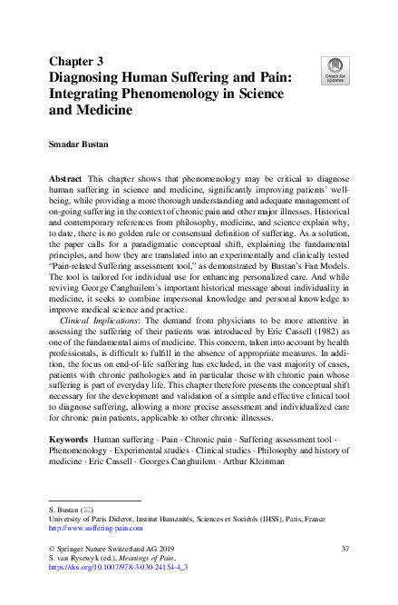 (PDF) Diagnosing Human Suffering and Pain: Integrating Phenomenology in ...