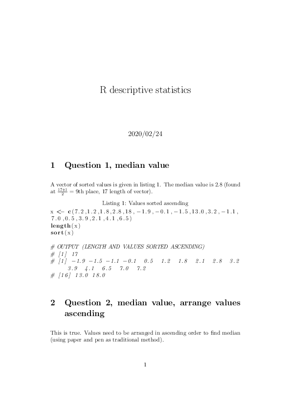(PDF) R descriptive statistics examples