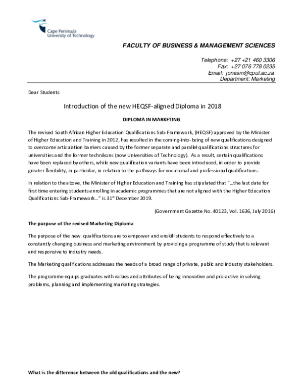 (PDF) Marketing Phase out information