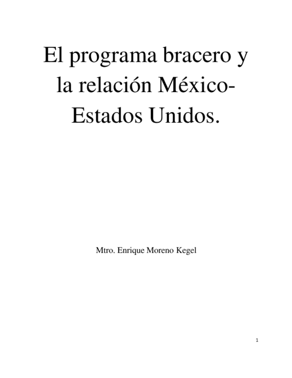 (DOC) El programa bracero y la relación México