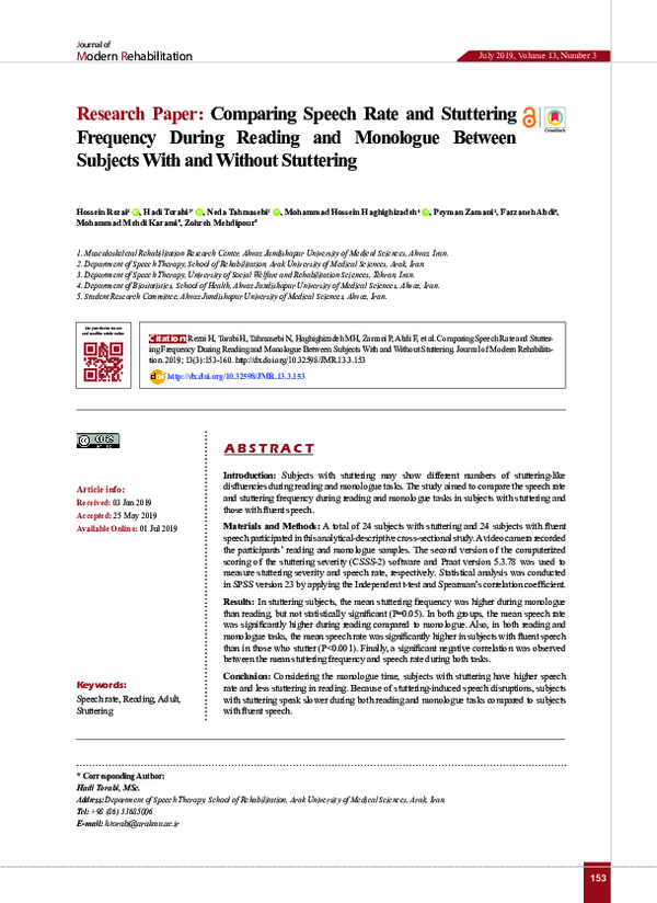 (PDF) A stuttering severity instrument for children and adults | Walaa ...