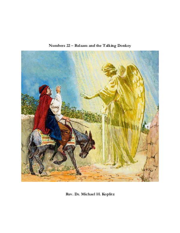 (PDF) Numbers 22 -Balaam and the Talking Donkey & Balaam