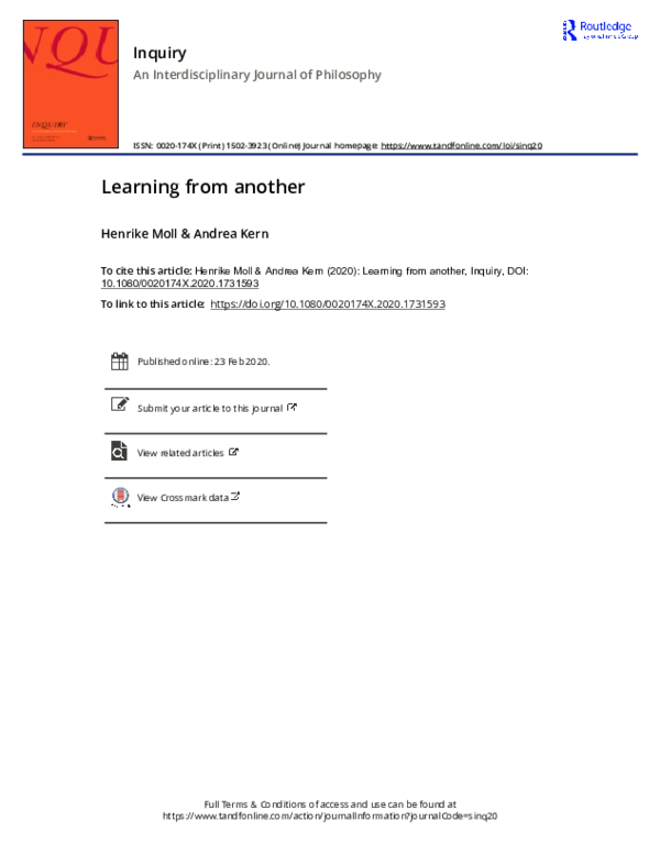 (PDF) Learning from Another