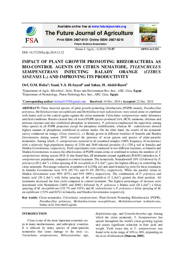 (PDF) IMPACT OF PLANT GROWTH PROMOTING RHIZOBACTERIA AS BIO-CONTROL ...