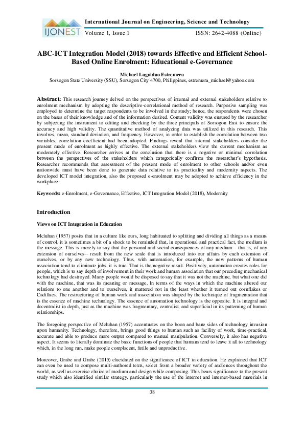 (PDF) ABC-ICT Integration Model (2018) towards Effective and Efficient ...