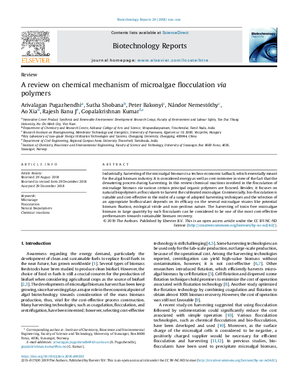 (PDF) A review on chemical mechanism of microalgae flocculation via polymers
