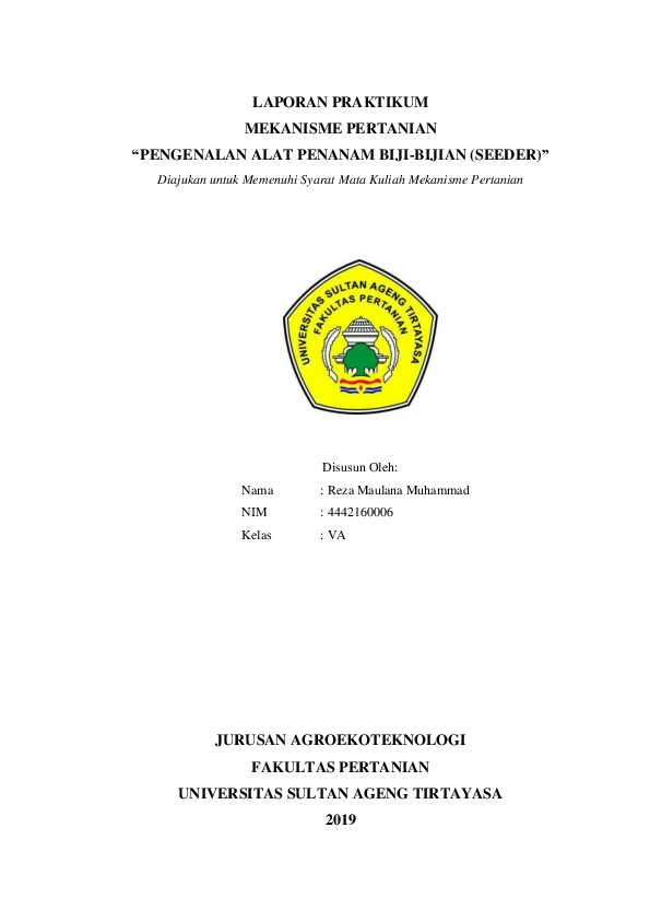 (DOC) LAPORAN PRAKTIKUM MEKANISME PERTANIAN “PENGENALAN ALAT PENANAM ...