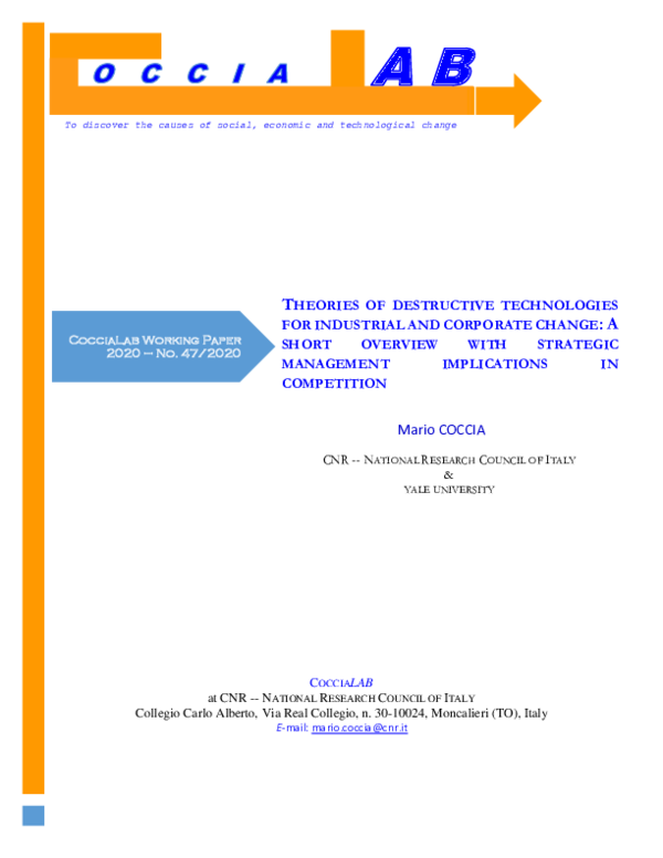 (PDF) THEORIES OF DESTRUCTIVE TECHNOLOGIES FOR INDUSTRIAL AND CORPORATE ...