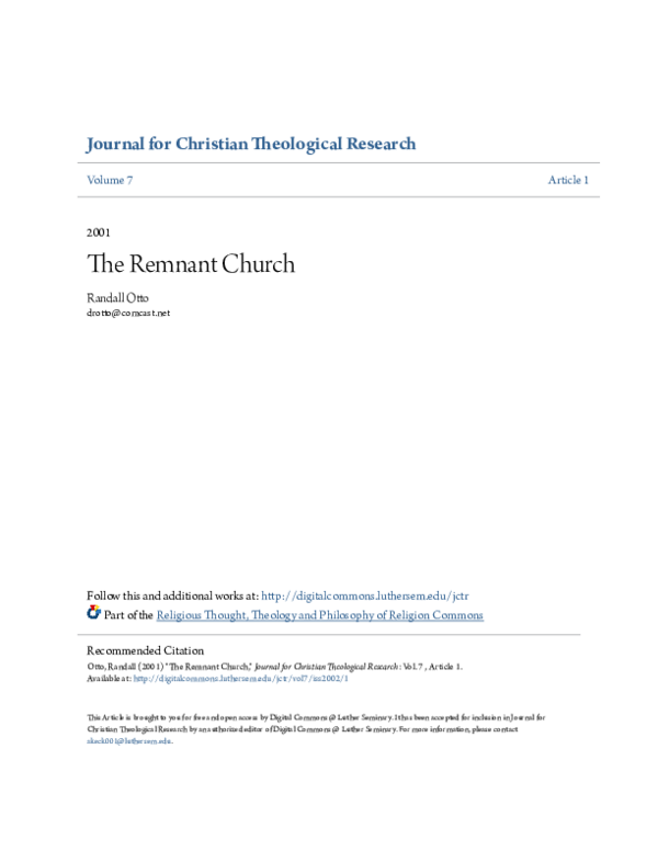 (PDF) The Remnant Church