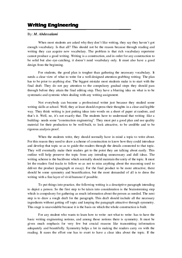 (PDF) Writing Engineering