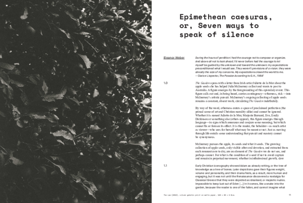 (PDF) "Epimethean caesuras, or, Seven ways to speak of silence", Julia ...
