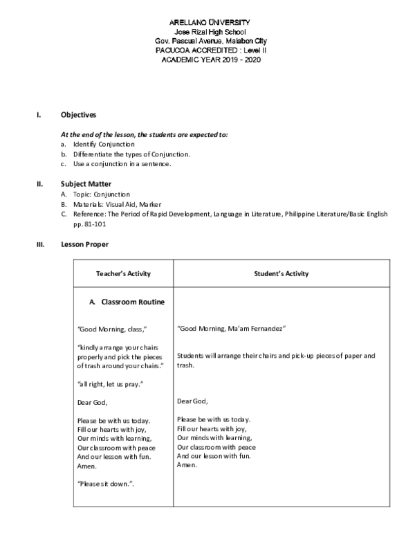 (DOC) Detailed Lesson Plan in English 7