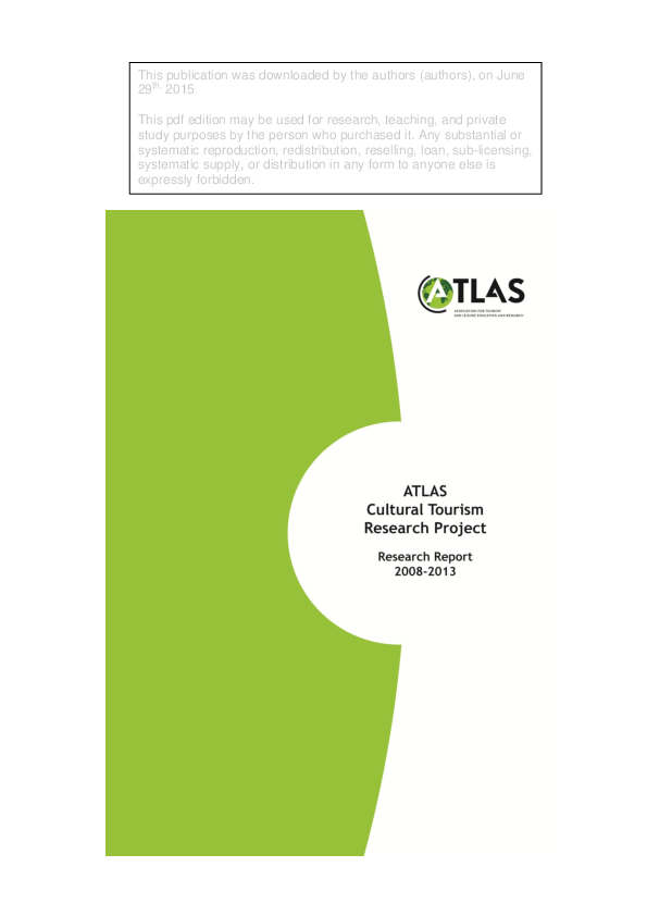 (PDF) ATLAS Cultural Tourism Research Project: Research Report 2008-2013