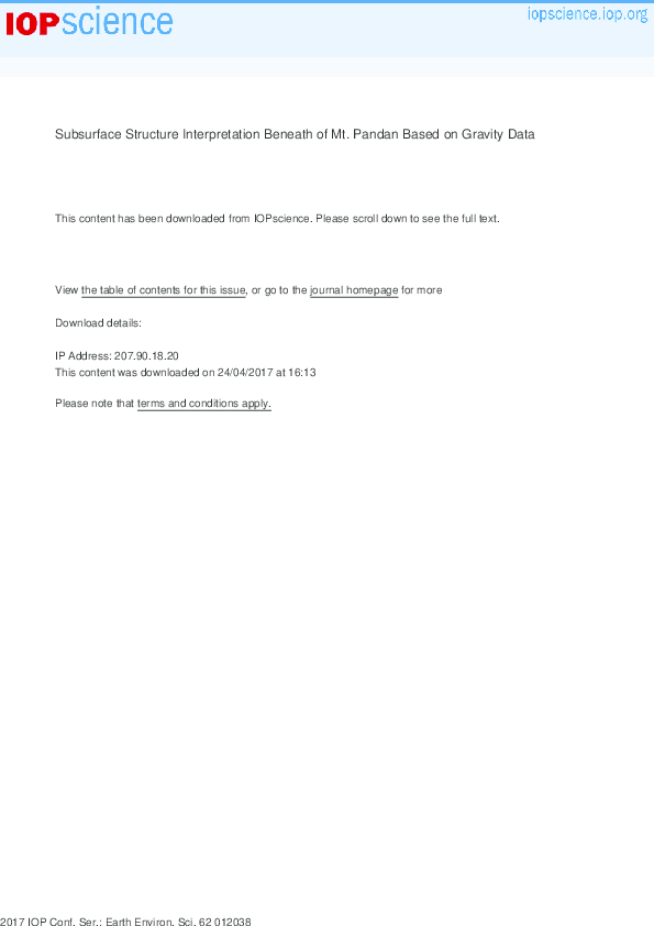 (PDF) Subsurface Structure Interpretation Beneath of Mt Pandan Based on ...