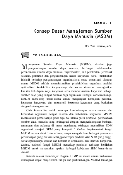 (PDF) Konsep Dasar Manajemen Sumber Daya Manusia (MSDM